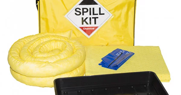 50 Litre Oil and Fuel Spill Kit in Yellow Shoulder Bag with Drip Tray ...